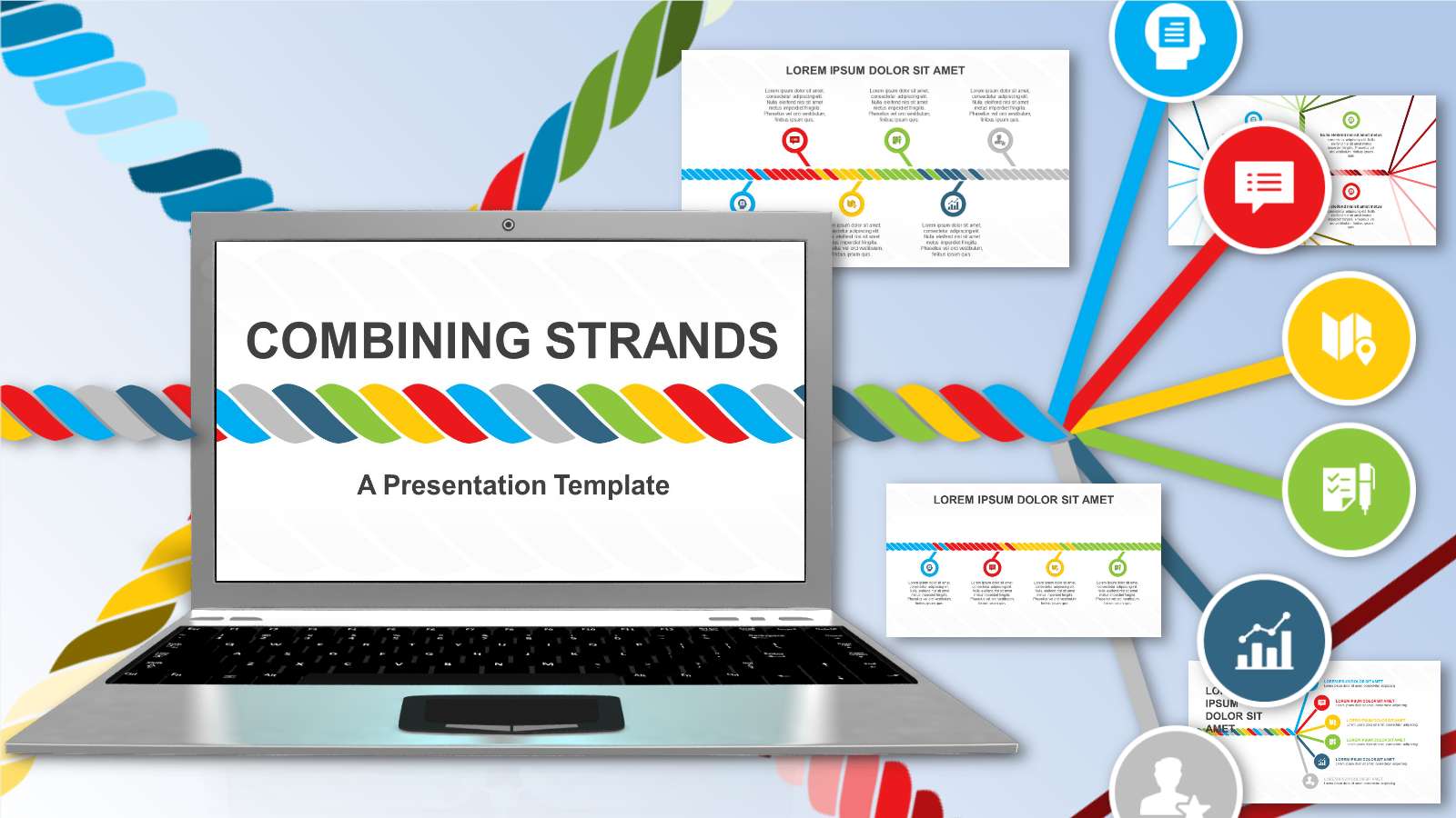 Combining Strands Concept for PowerPoint Template Combining Strands Concept for PowerPoint Template