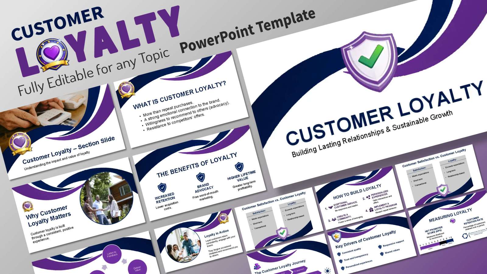 Customer Loyalty PowerPoint Template for Business Growth