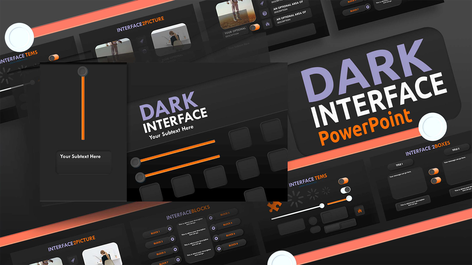 Dark Animated Interface PowerPoint Design
