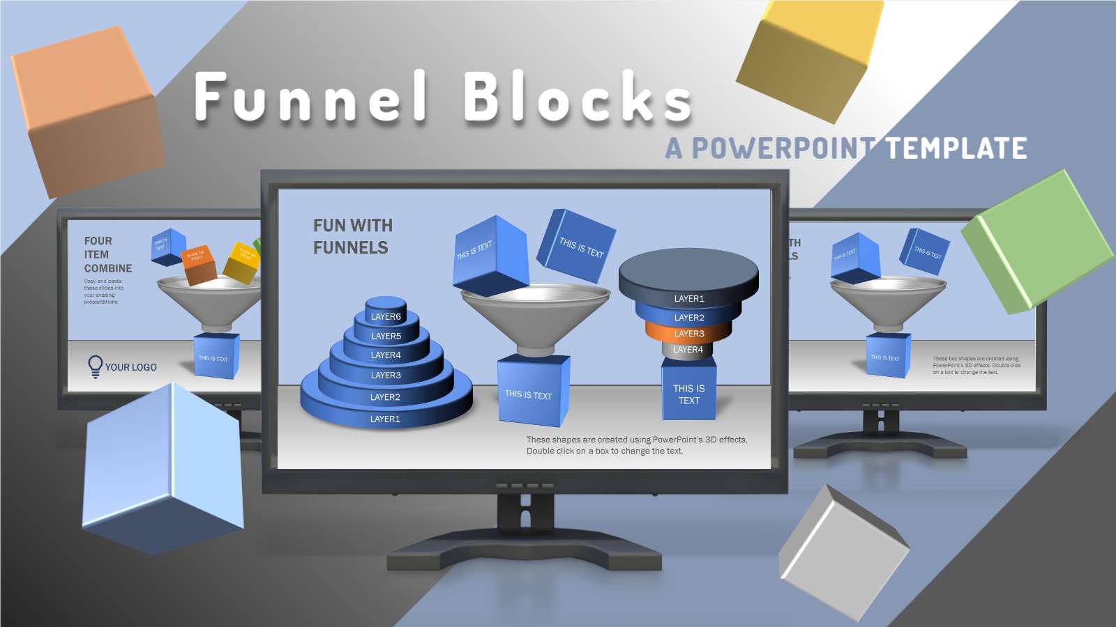 Funnel Blocks | A PowerPoint Template from PresenterMedia.com