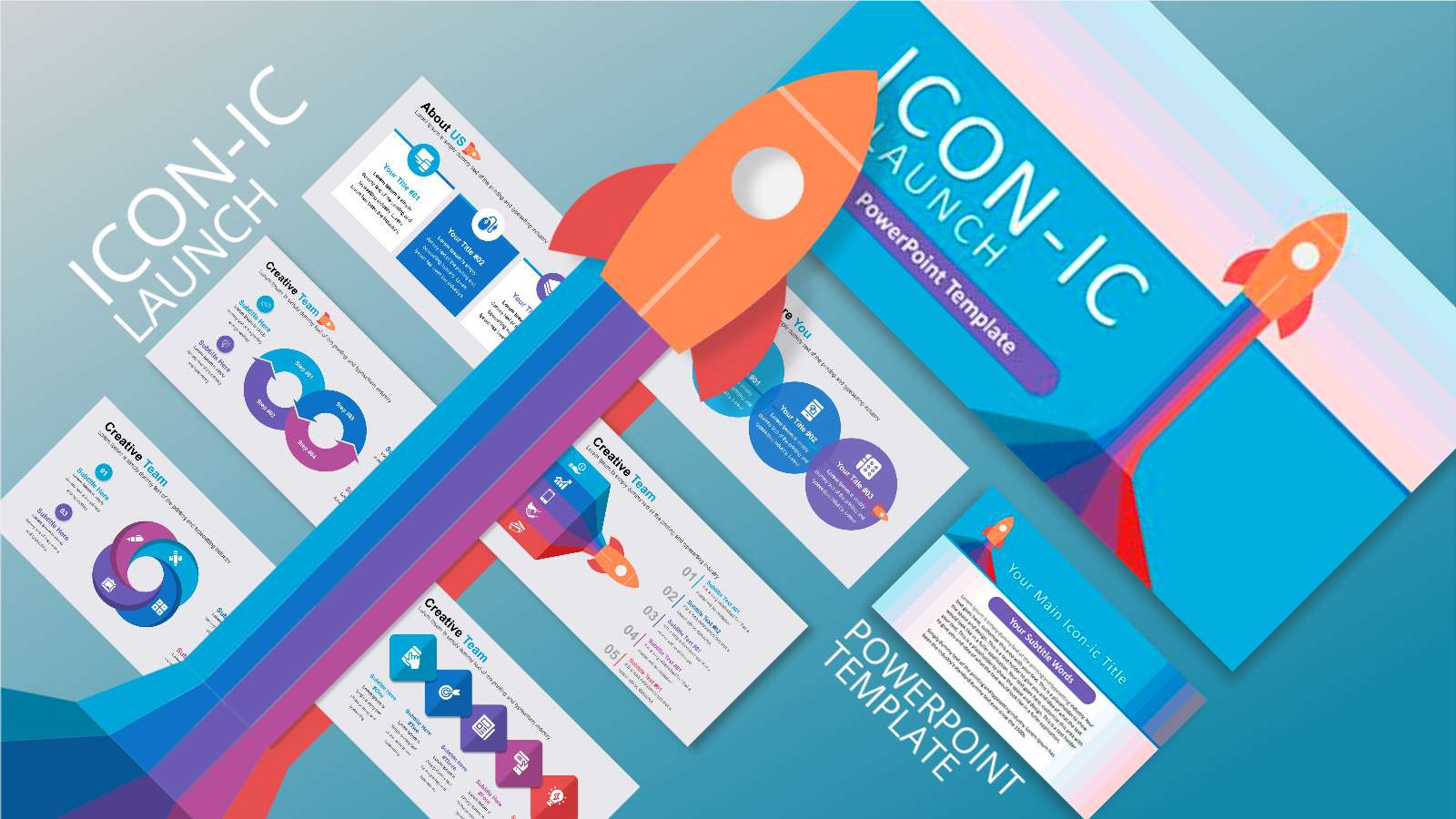 Iconic rocket launch for PowerPoint