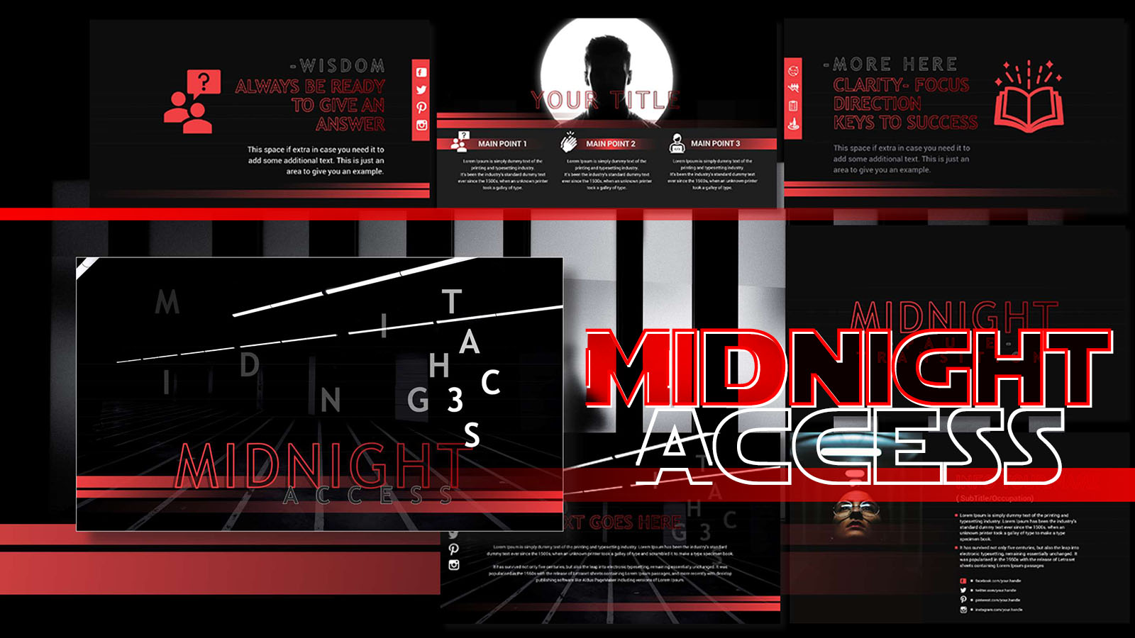 Midnight Access Design Template | PresenterMedia