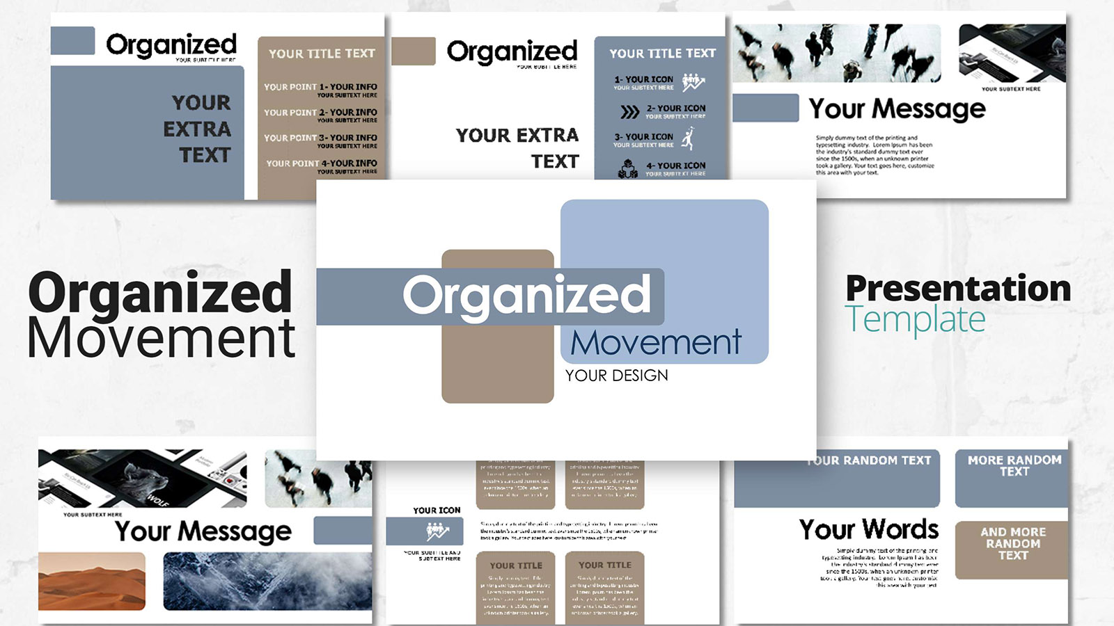 PowerPoint Template Organized Movement | PresenterMedia