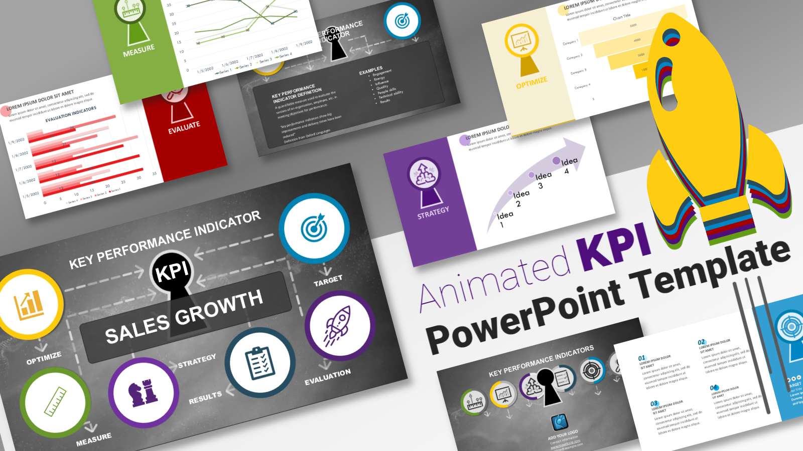 Animated Key Performance Indicator PowerPoint Template • KPI