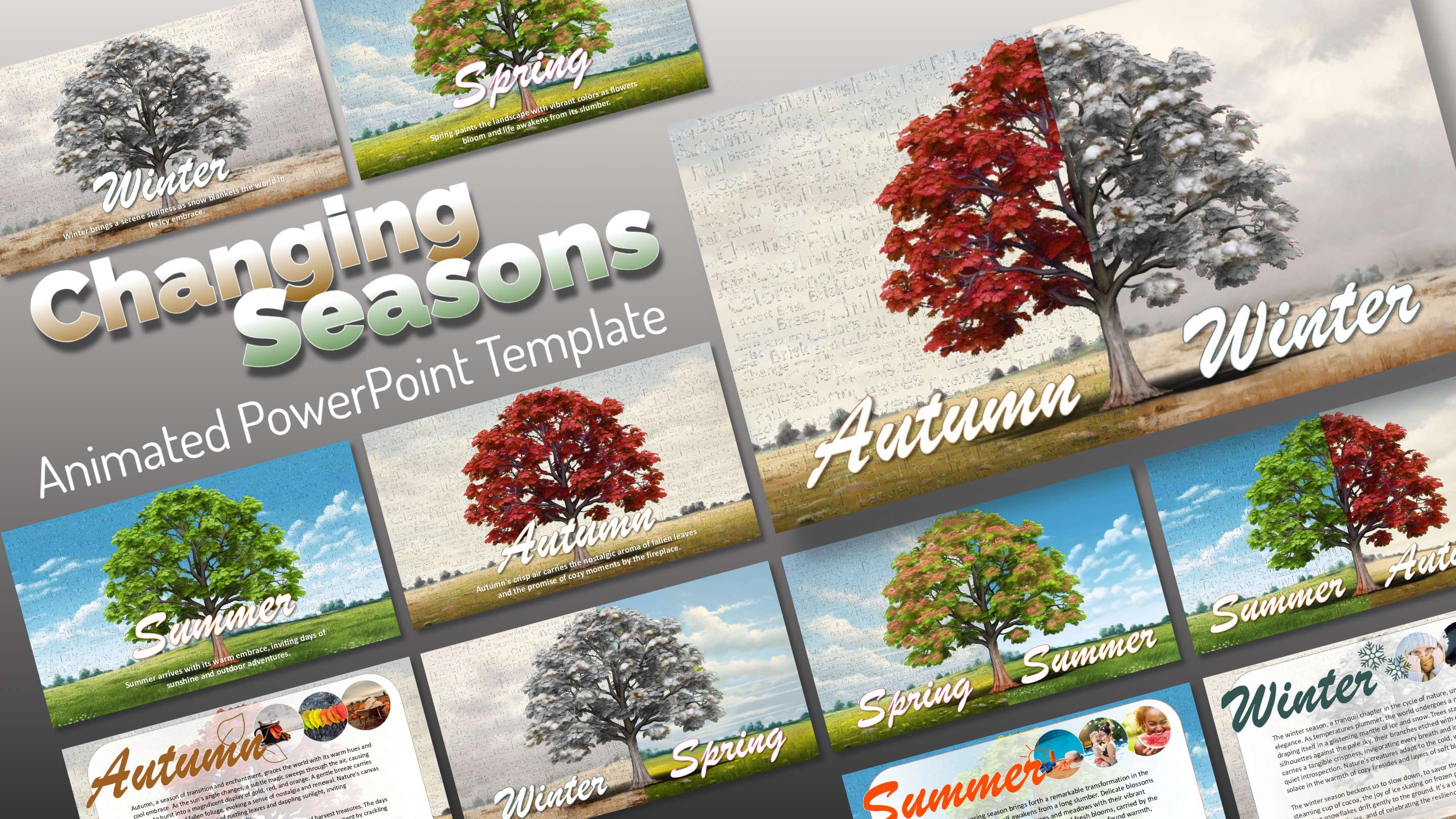 Seasonal Change PowerPoint Template | A Cycle of Change