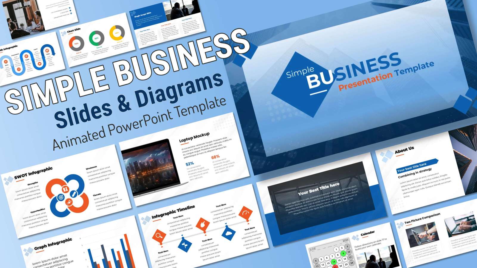 Simple Business - Slides & Diagrams for PowerPoint