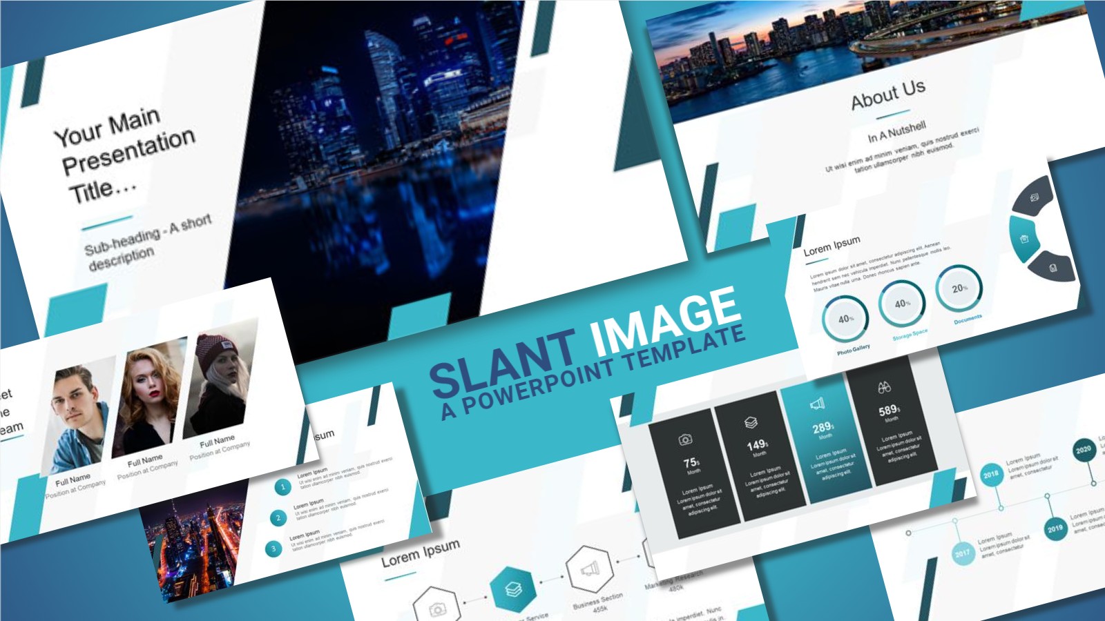 Slant Designs | A PowerPoint Template from PresenterMedia.com