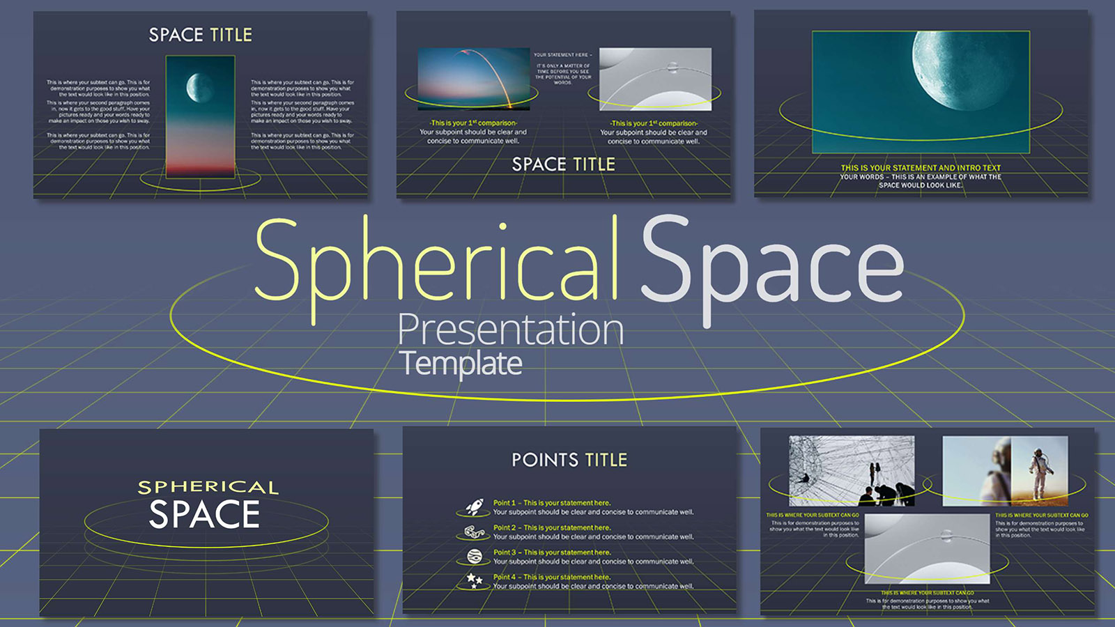 A space themed presentation with lots of area for photographs and text ...