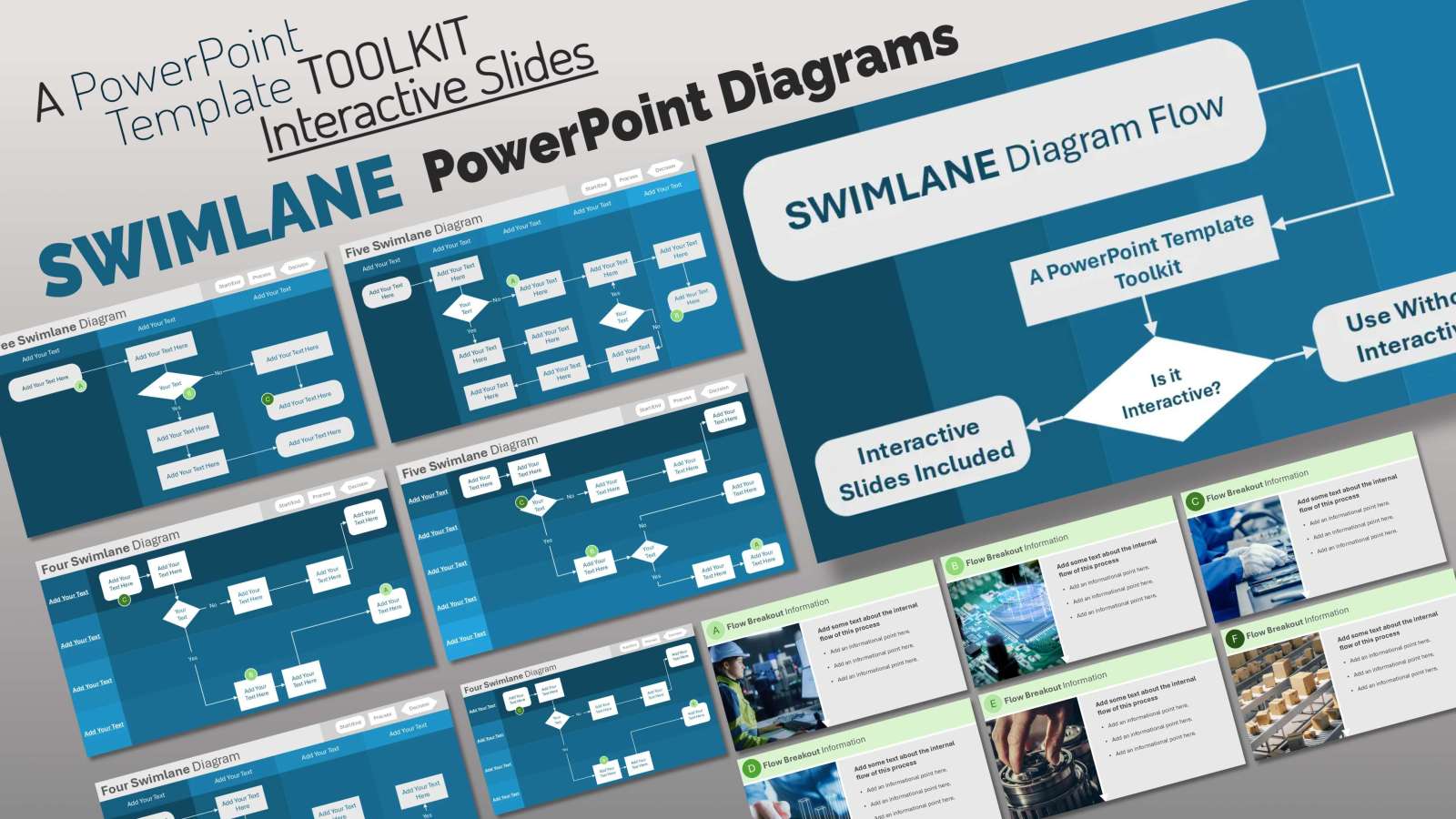 Swimlane Diagram PowerPoint Template - Interactive Slides