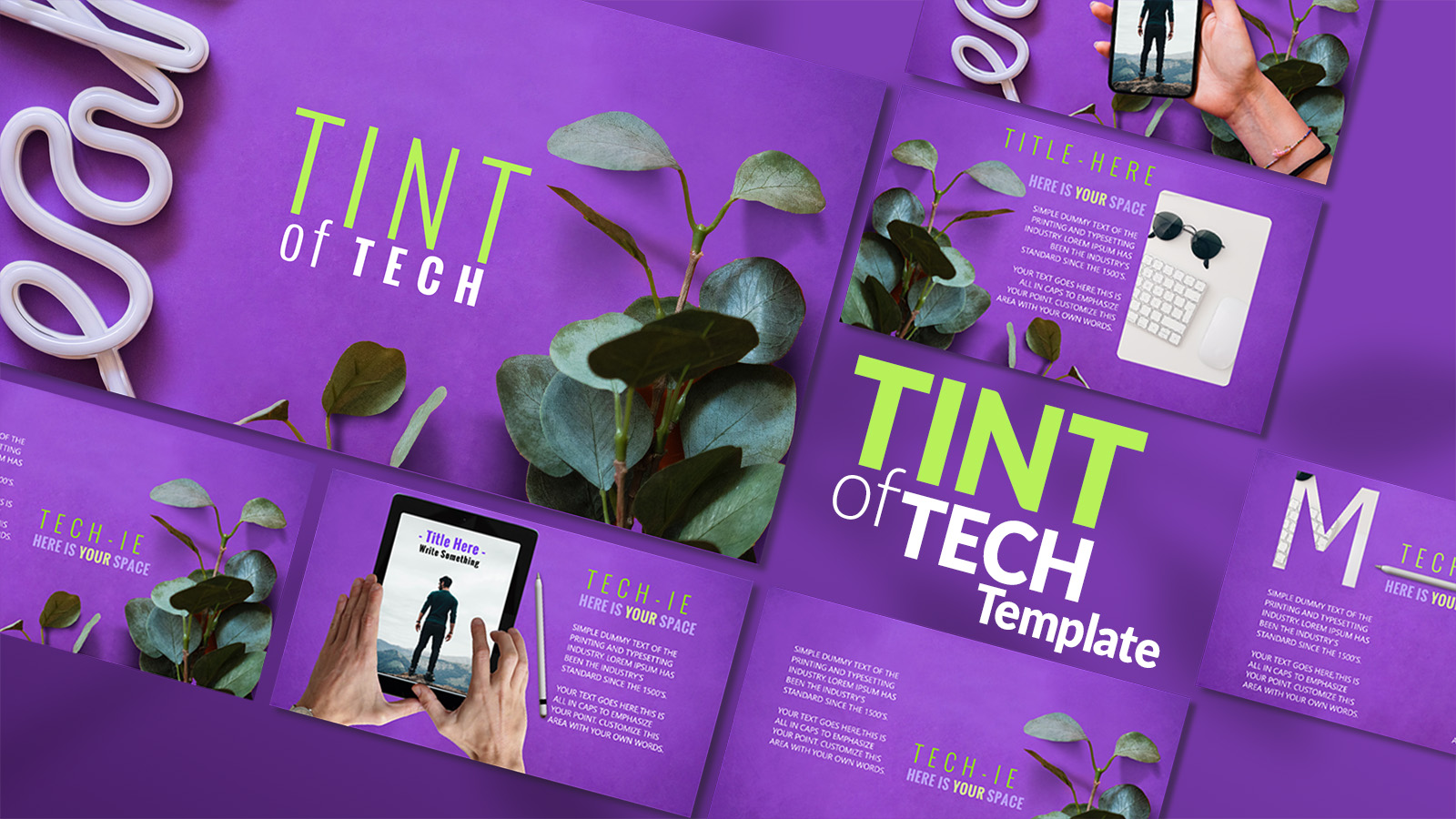 A Technology PowerPoint Template of Tech and Color